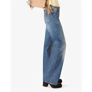 Maje Chain Belt Faded Wash Straight Leg Jeans