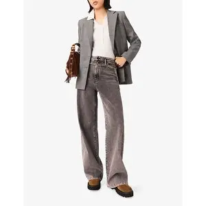 Maje Straight-leg Stonewashed Denim Jeans - Grey