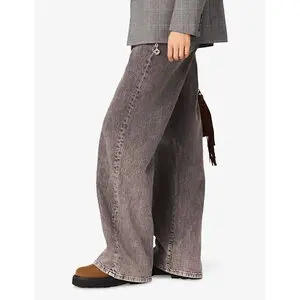 Maje Straight-leg Stonewashed Denim Jeans - Grey