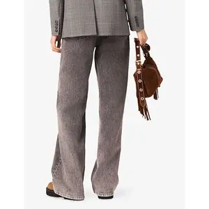 Maje Straight-leg Stonewashed Denim Jeans - Grey