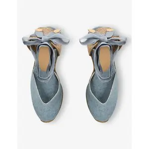 CastaÑer Chiara Cotton-canvas Wedge Sandals With Tie Fastening