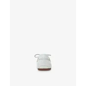Maje Leather Boat Shoes With Detachable Heart Charm
