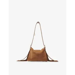 Maje Miss M Mini Suede Shoulder Bag - Camel