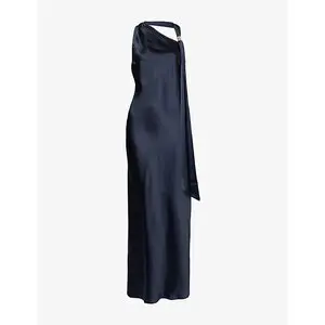 4TH & RECKLESS Evani Halterneck Satin Maxi Dress