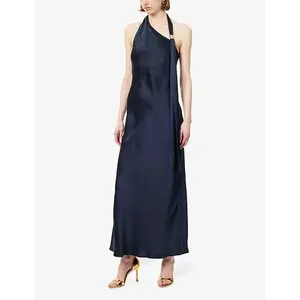 4TH & RECKLESS Evani Halterneck Satin Maxi Dress