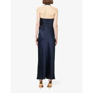 4TH & RECKLESS Evani Halterneck Satin Maxi Dress