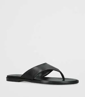 AeydĒ Amaya Leather Flip Flops - Black