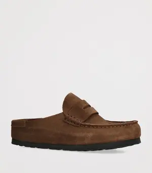 BIRKENSTOCK Suede Naples Wrapped Clogs - Brown