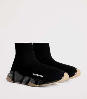 Balenciaga Speed 2.0 Knit Sock Sneakers - Black