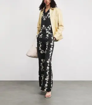 Claudie Pierlot Floral Wide-leg Tailored Trousers