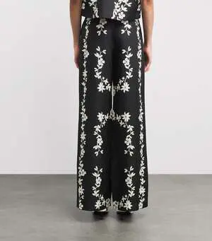 Claudie Pierlot Floral Wide-leg Tailored Trousers