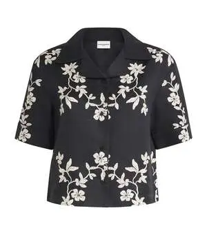 Claudie Pierlot Cropped Floral Shirt - Black
