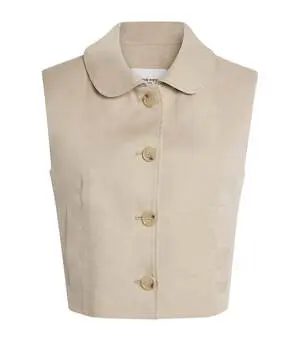 Claudie Pierlot Sleeveless Linen-blend Jacket