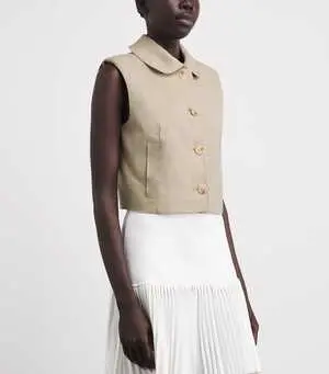 Claudie Pierlot Sleeveless Linen-blend Jacket