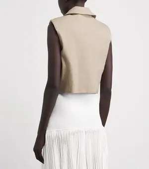 Claudie Pierlot Sleeveless Linen-blend Jacket