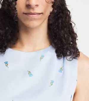Claudie Pierlot Satin Floral Side-tie Blouse