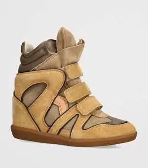 Isabel Marant Étoile Suede Bekett Wedge Sneakers - Green
