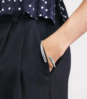 Maje Wool-blend Pinstripe Wide-leg Trousers