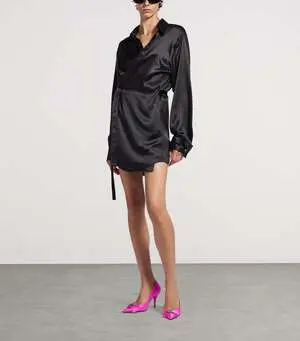 Balenciaga Satin Avenue Palazzo Pumps 90