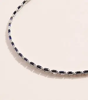 SUZANNE KALAN Gold And Blue Sapphire Bold Linear Tennis Necklace
