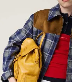 Miu Miu Wool Check Zip-up Jacket - Grey