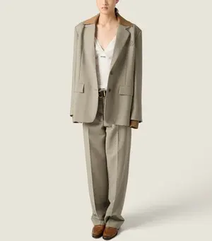 Miu Miu Mohair-wool Logo Blazer