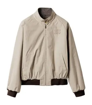 Miu Miu Cotton-blend Reversible Blouson Jacket - Grey