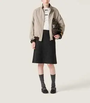 Miu Miu Cotton-blend Reversible Blouson Jacket - Grey
