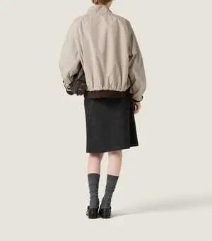 Miu Miu Cotton-blend Reversible Blouson Jacket - Grey