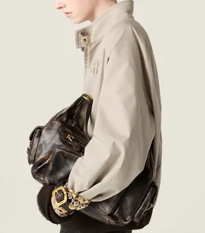 Miu Miu Cotton-blend Reversible Blouson Jacket - Grey