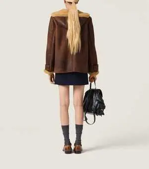 Miu Miu Lambskin Logo Duffle Coat
