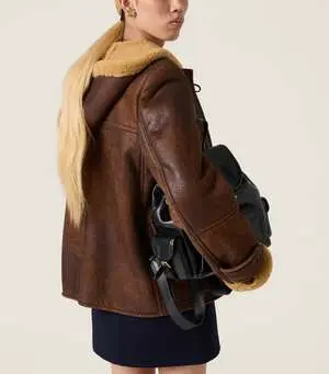 Miu Miu Lambskin Logo Duffle Coat