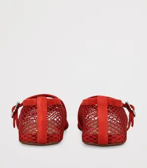 Alaïa Mesh Ballet Flats - Orange