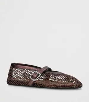 Alaïa Mesh Ballet Flats - Brown