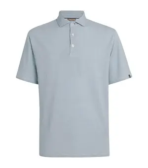 Kjus Pima Cotton Printed Hollow Polo Shirt - Blue