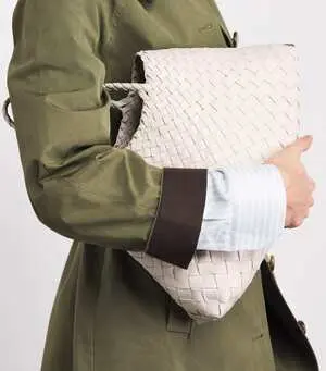 Dragon Diffusion Small Santa Croce Woven Leather Tote Bag - Ivory