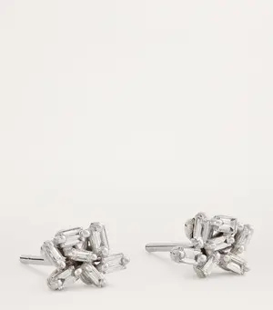 SUZANNE KALAN 18kt Gold Baguette Diamond Stud Earrings