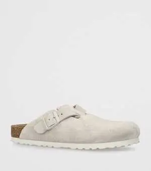 BIRKENSTOCK Suede Boston Clogs - White