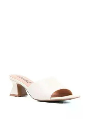 BIBI LOU Sculpted Heeled Mules - Neutrals