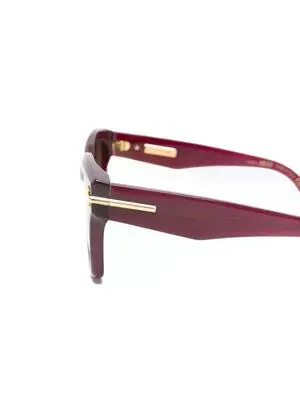 TOM FORD Gold-tone Geometric Sunglasses Red