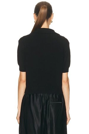 Khaite Leni Ribbed Knit Top - Black