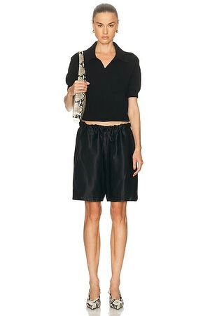 Khaite Leni Ribbed Knit Top - Black