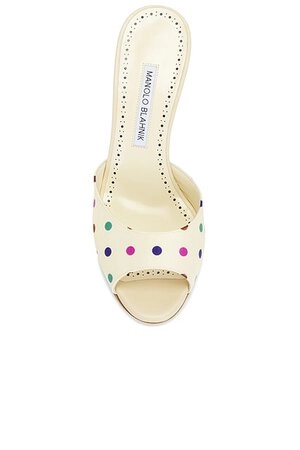 Manolo Blahnik Jadaron 70 Mule Sandal - Cream