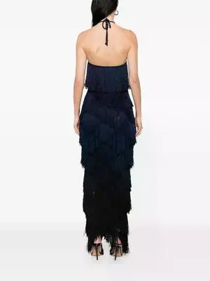 BLESS Laguna Fringed Halterneck Maxi Dress