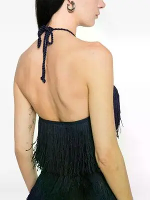 BLESS Laguna Fringed Halterneck Maxi Dress