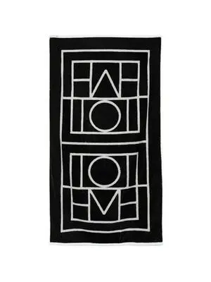TOTEME Geometric-pattern Beach Towel - Black