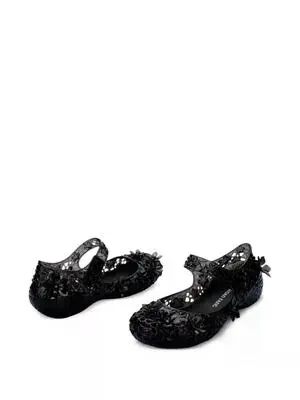 Melissa X Susan Fang Luna Bloom Ballet Flats - Black