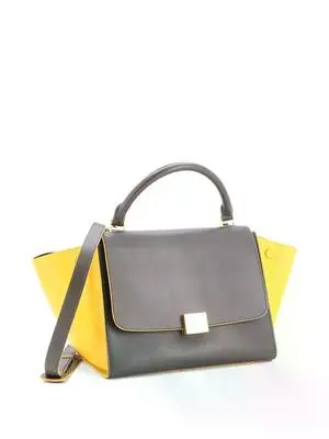 Celine Bicolor Trapeze Bag Leather Small Satchel