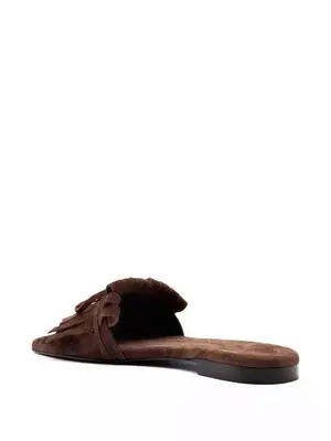 DONNARÌ Fringed Square Toe Sandals