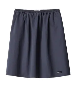 Miu Miu Miu Miu Cotton Poplin Midi Skirt Grey